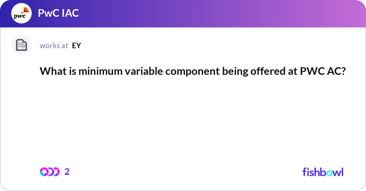 What is minimum variable component being offered a... | Fishbowl