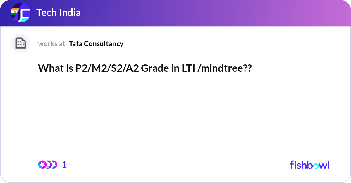 What is P2/M2/S2/A2 Grade in LTI /mindtree?? | Fishbowl