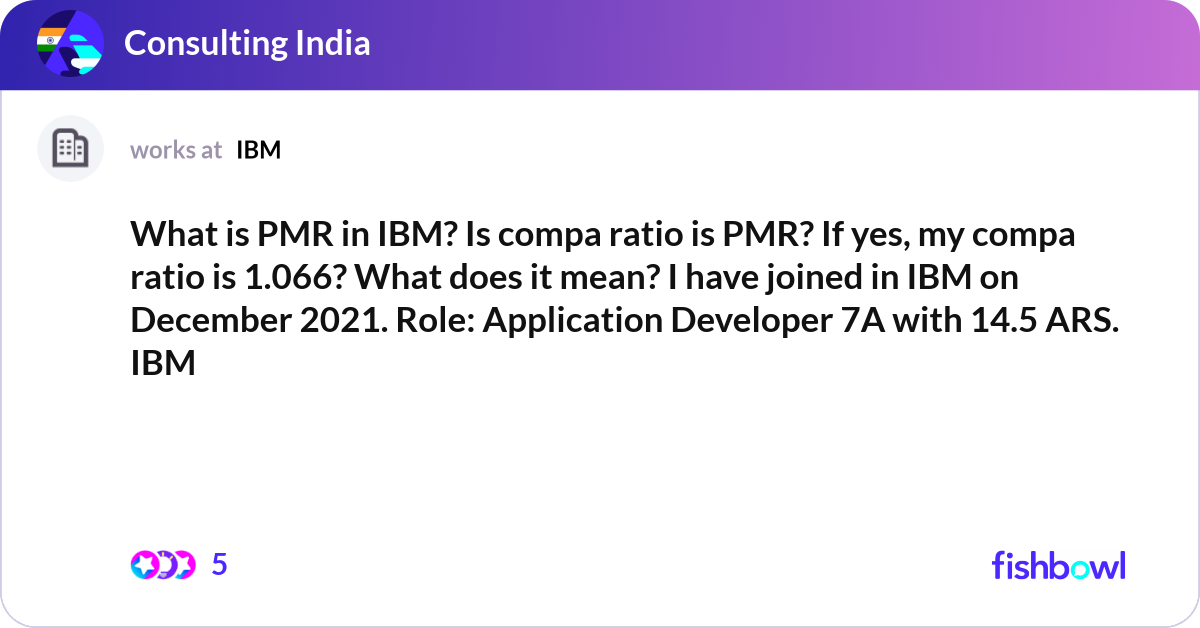 What is PMR in IBM? Is compa ratio is PMR? If yes,... | Fishbowl