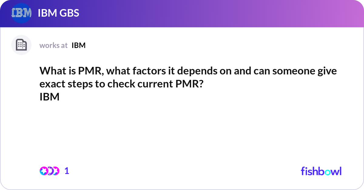 What is PMR, what factors it depends on and can so... | Fishbowl