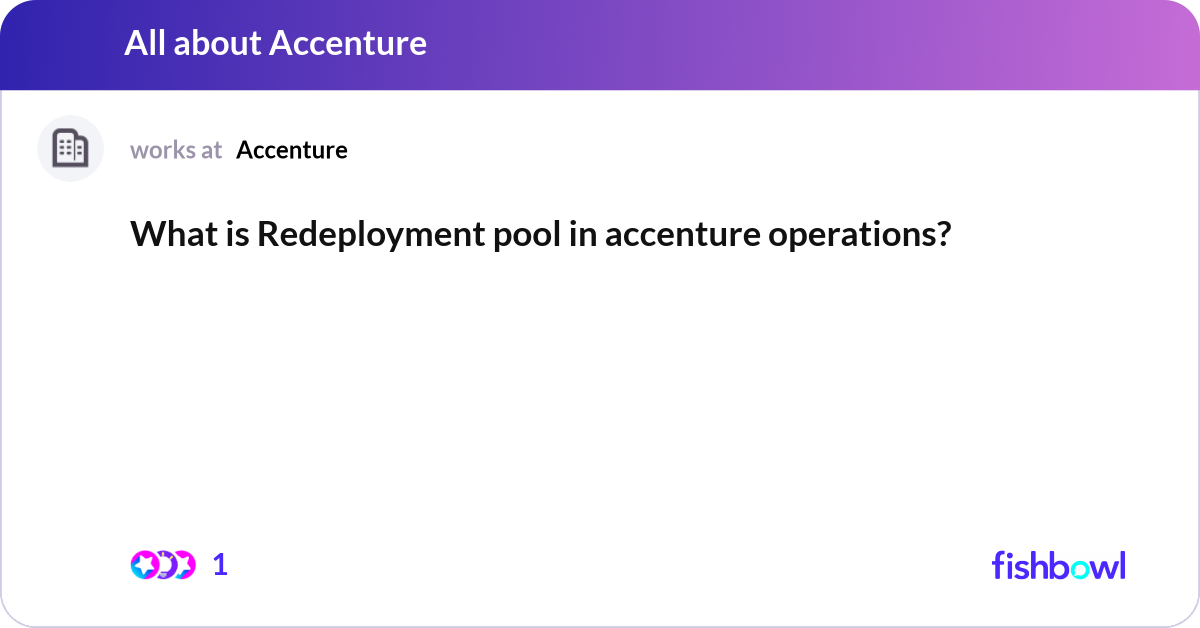 What is Redeployment pool in accenture operations?... | Fishbowl