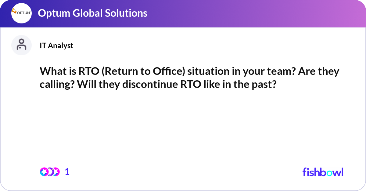 What is RTO (Return to Office) situation in your t... | Fishbowl
