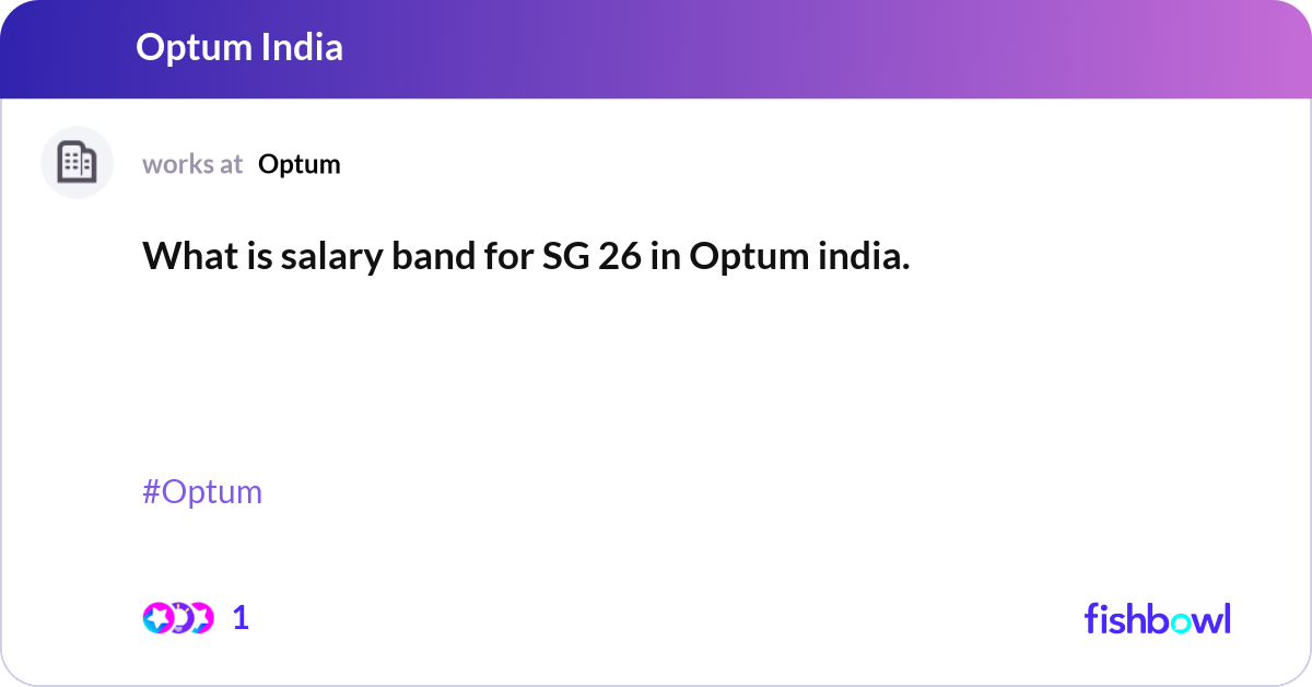 What is salary band for SG 26 in Optum india. | Fishbowl