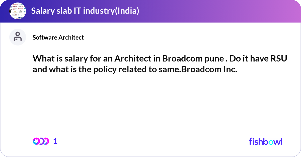 What is salary for an Architect in Broadcom pune .... | Fishbowl