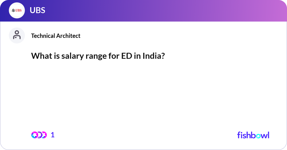 What is salary range for ED in India? | Fishbowl