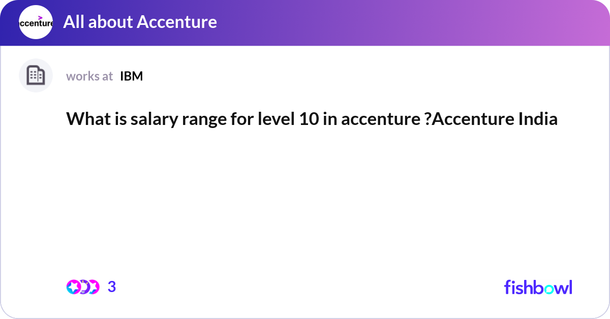 What is salary range for level 10 in accenture ?Ac... | Fishbowl