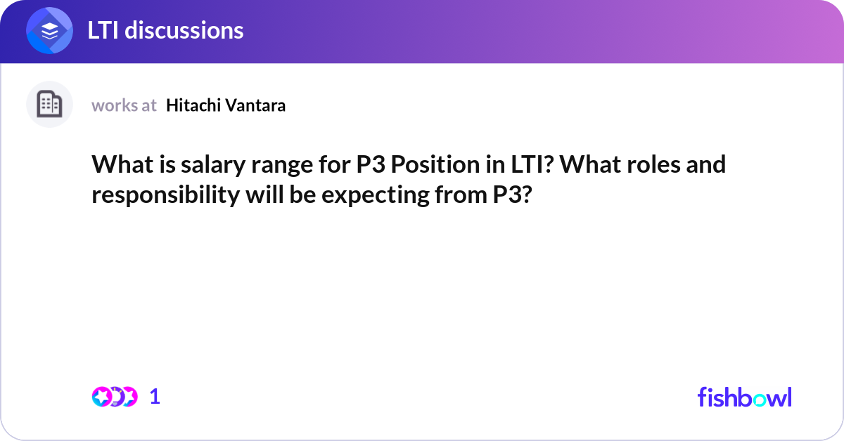 What is salary range for P3 Position in LTI? What ... | Fishbowl