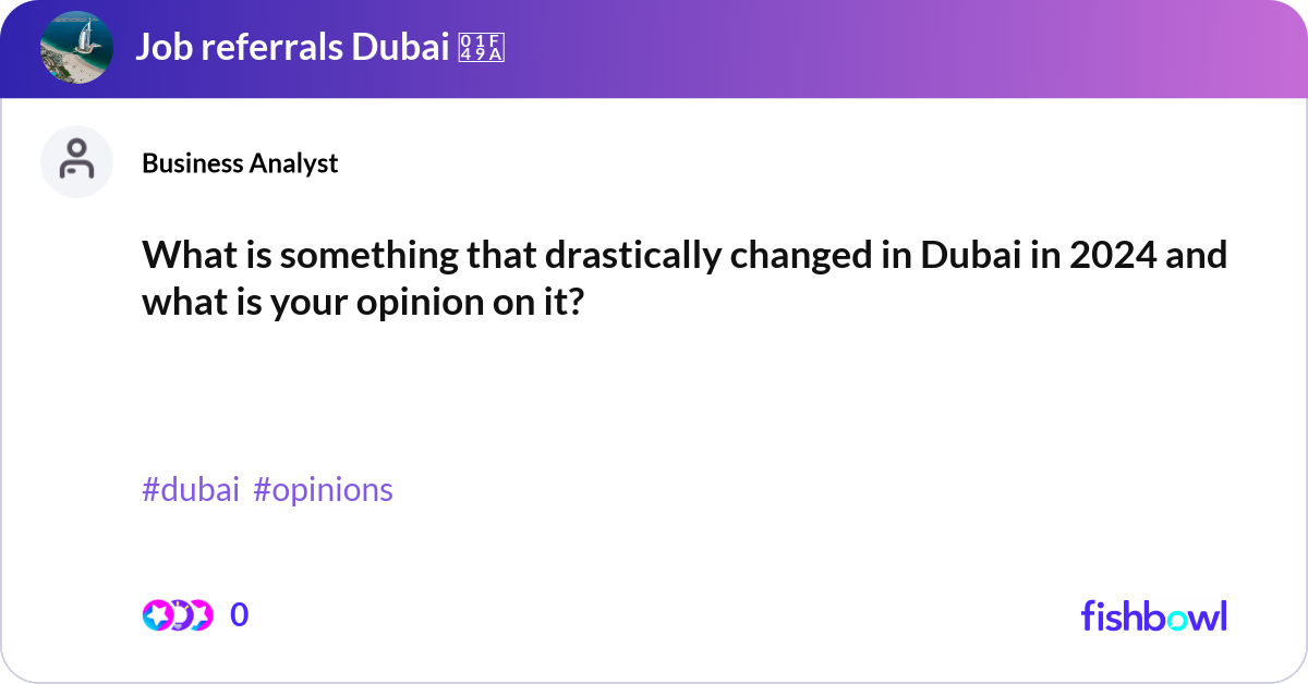 What is something that drastically changed in Duba... | Fishbowl