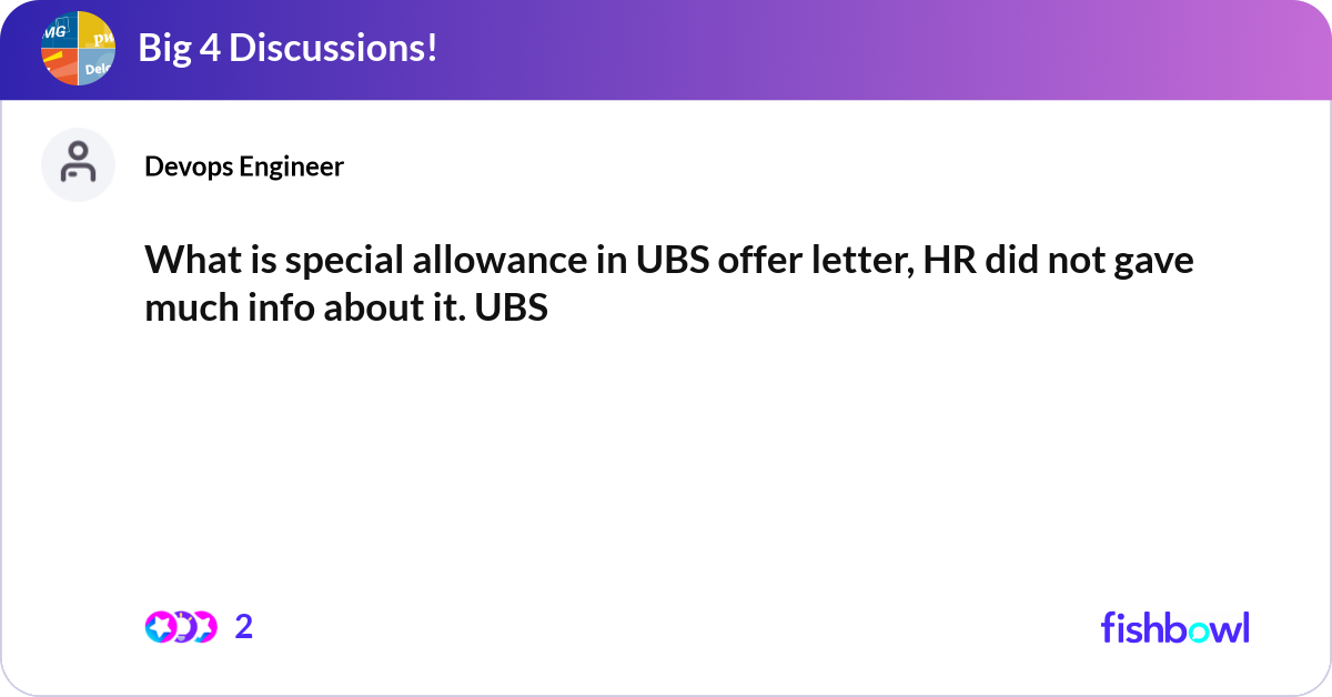 What is special allowance in UBS offer letter, HR ... | Fishbowl
