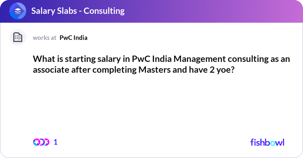 What is starting salary in PwC India Management co... | Fishbowl