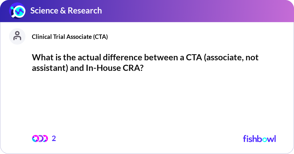 What is the actual difference between a CTA (assoc... | Fishbowl