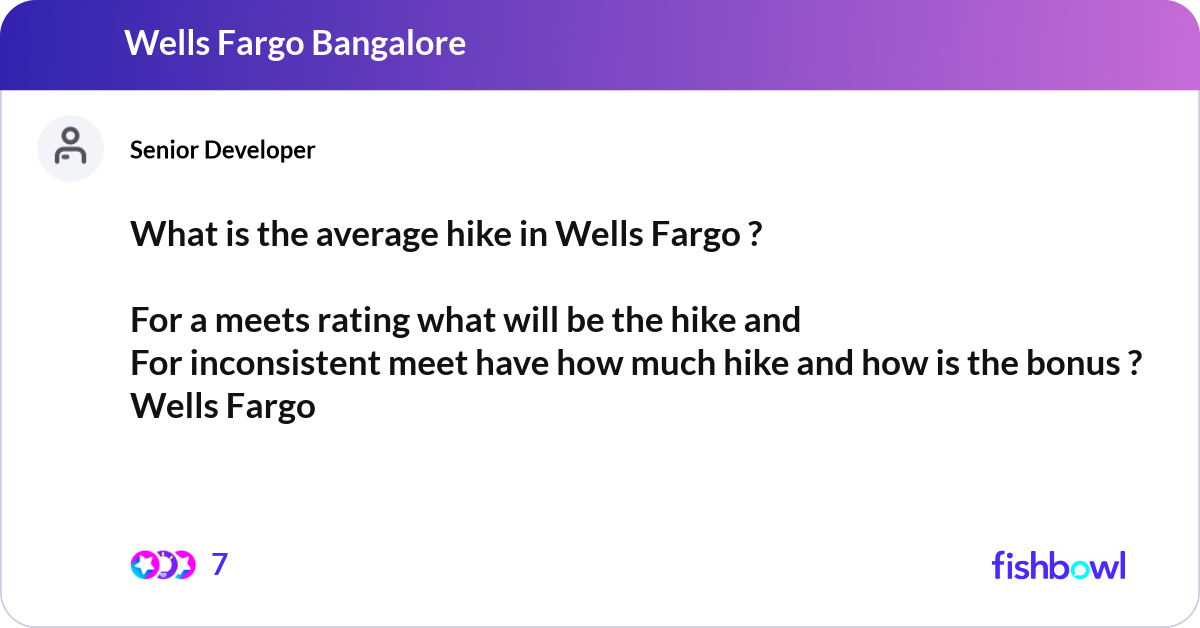 What is the average hike in Wells Fargo ? For a ... | Fishbowl