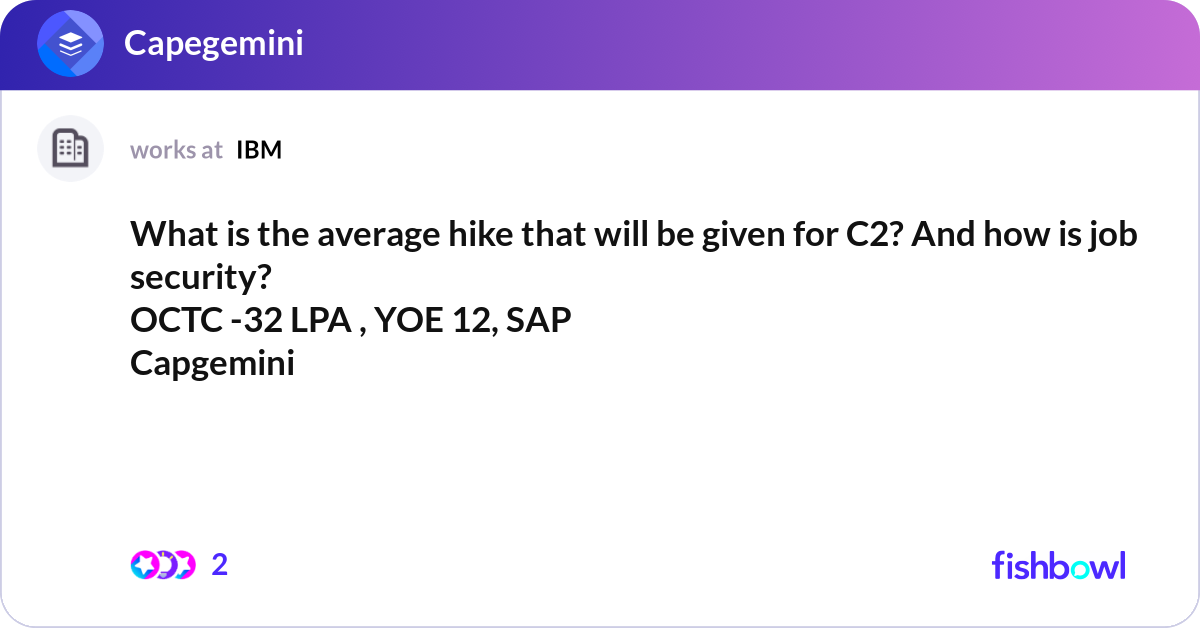 What is the average hike that will be given for C2... | Fishbowl