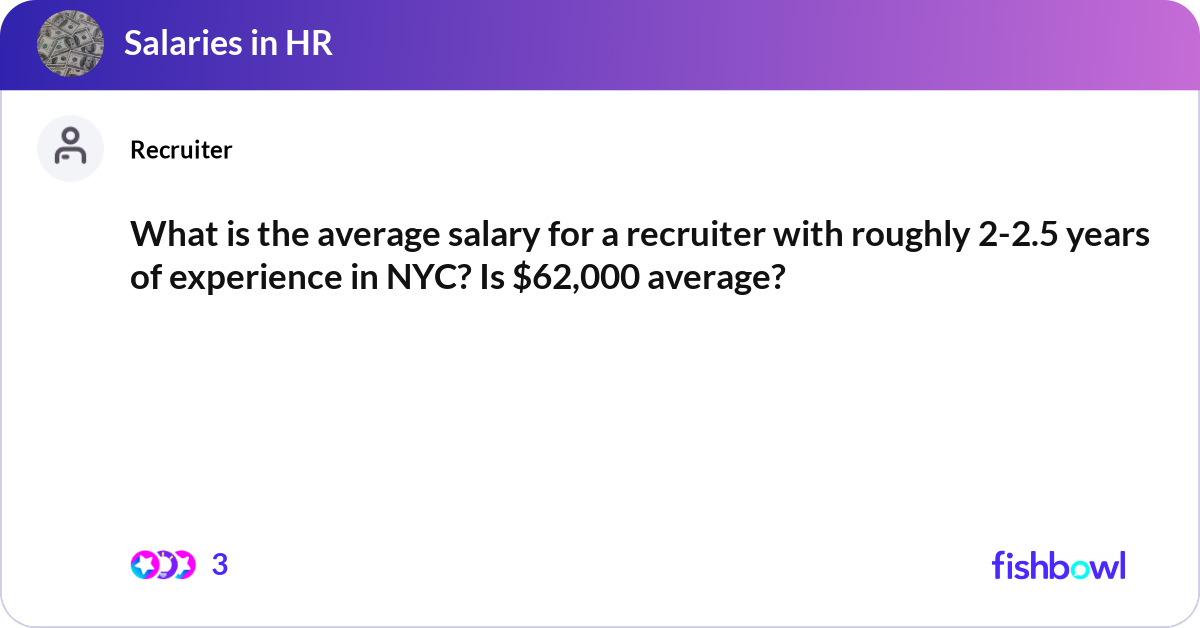 What is the average salary for a recruiter with ro... | Fishbowl