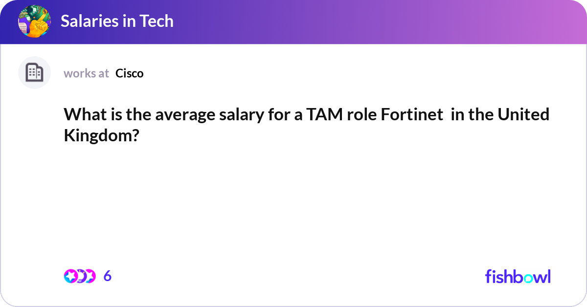 What is the average salary for a TAM role Fortinet... | Fishbowl