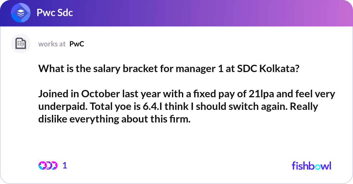 What is the salary bracket for manager 1 at SDC Ko... | Fishbowl