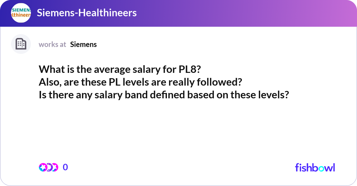 What is the average salary for PL8? Also, are thes... | Fishbowl