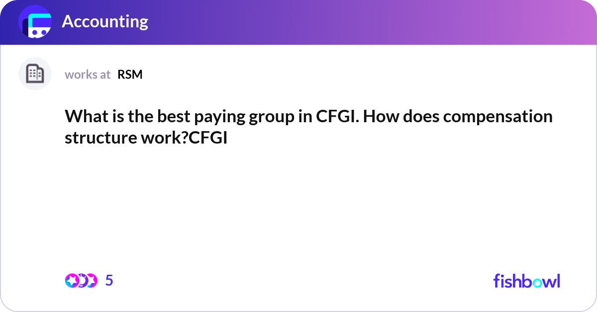 What is the best paying group in CFGI. How does co... | Fishbowl