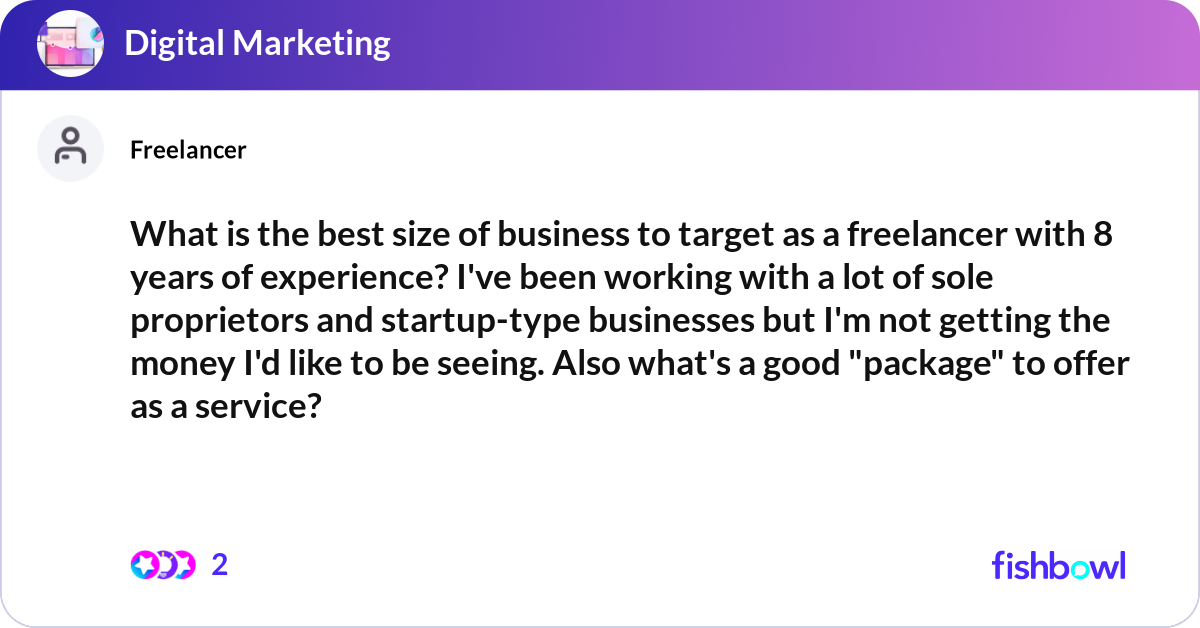 What is the best size of business to target as a f... | Fishbowl