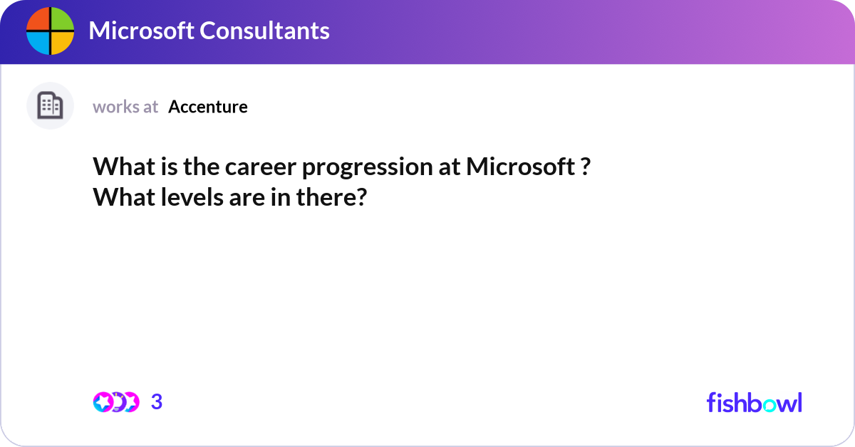 What is the career progression at Microsoft ? What... | Fishbowl