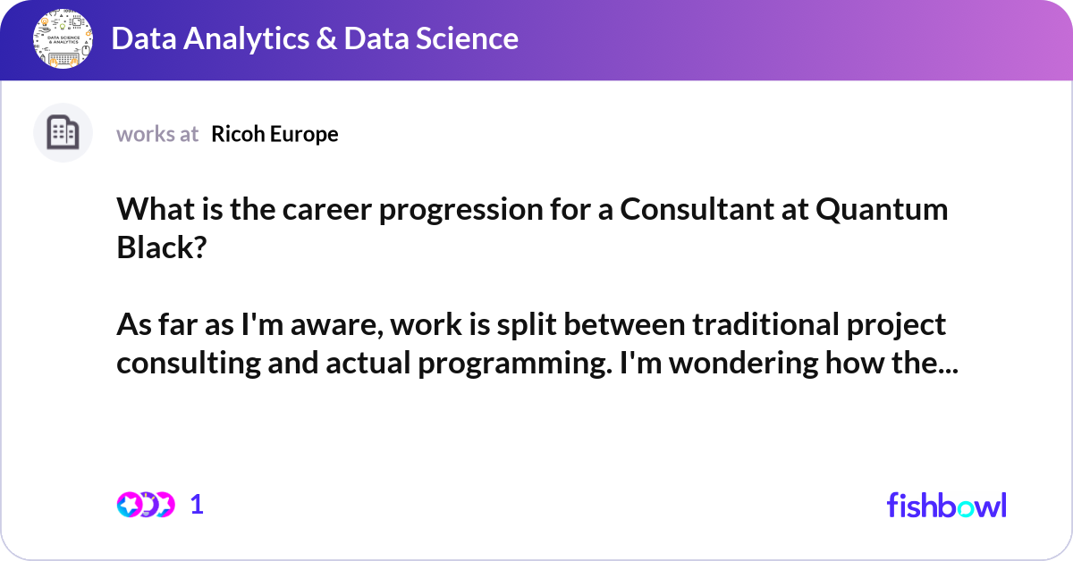 What is the career progression for a Consultant at... | Fishbowl