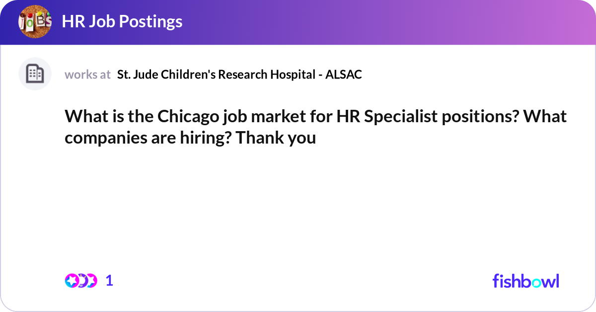 What is the Chicago job market for HR Specialist p... | Fishbowl