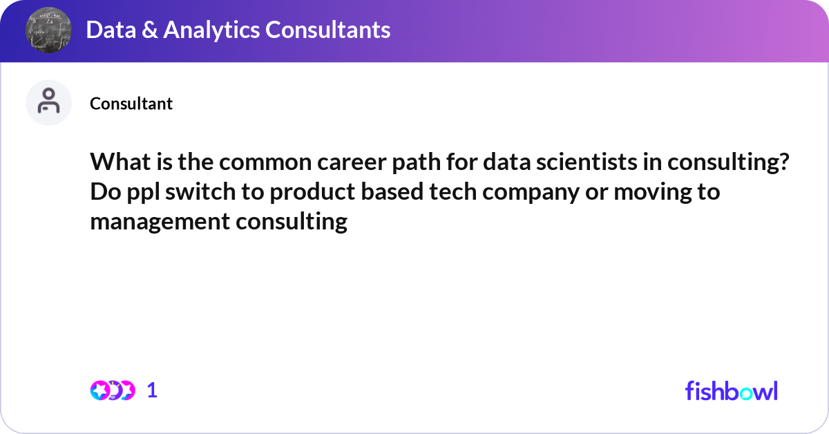 What is the common career path for data scientists... | Fishbowl