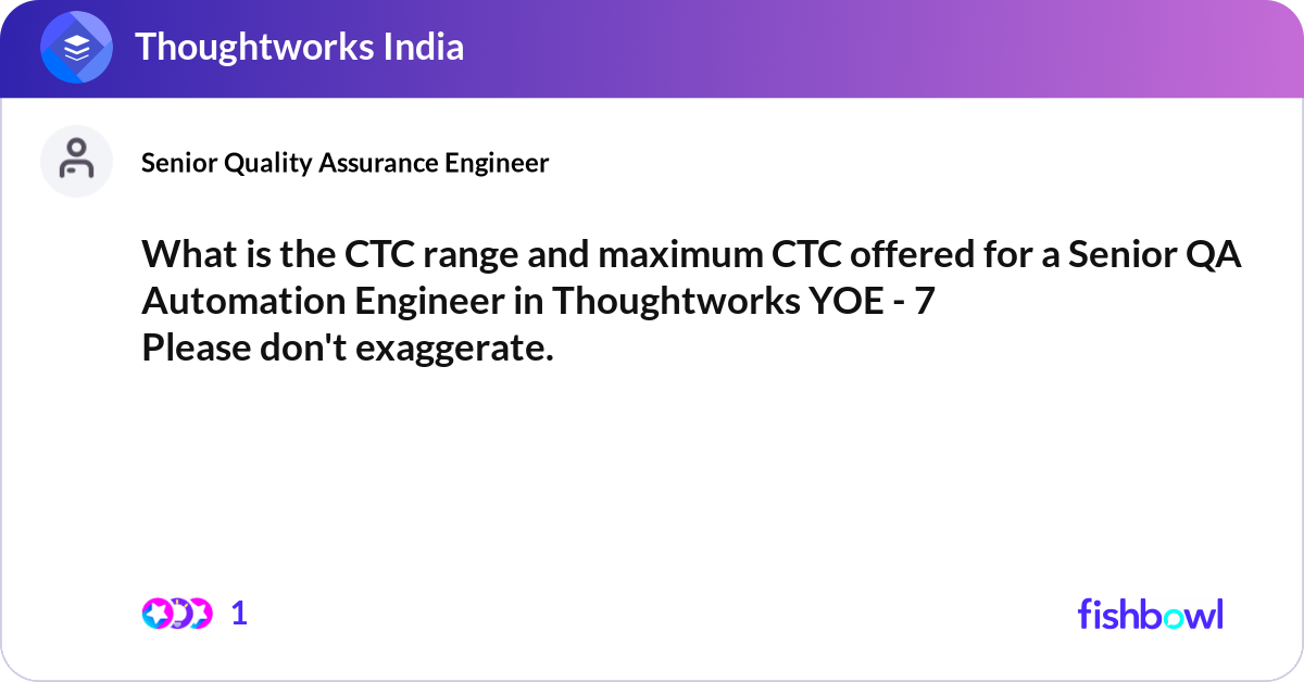 What is the CTC range and maximum CTC offered for ... | Fishbowl