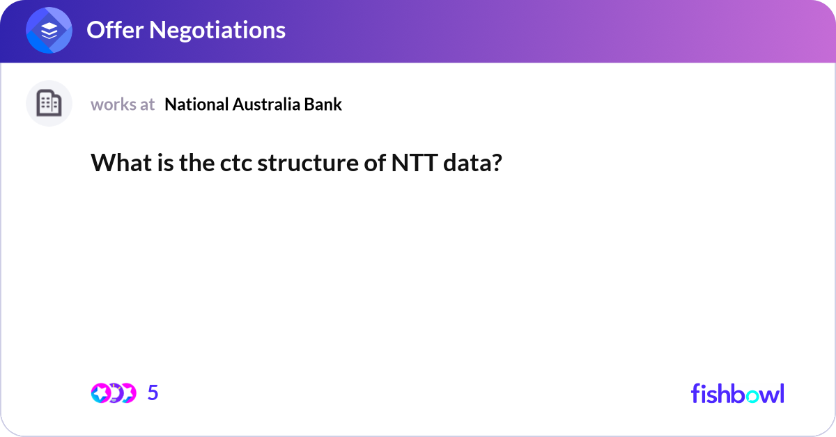 What is the ctc structure of NTT data? | Fishbowl