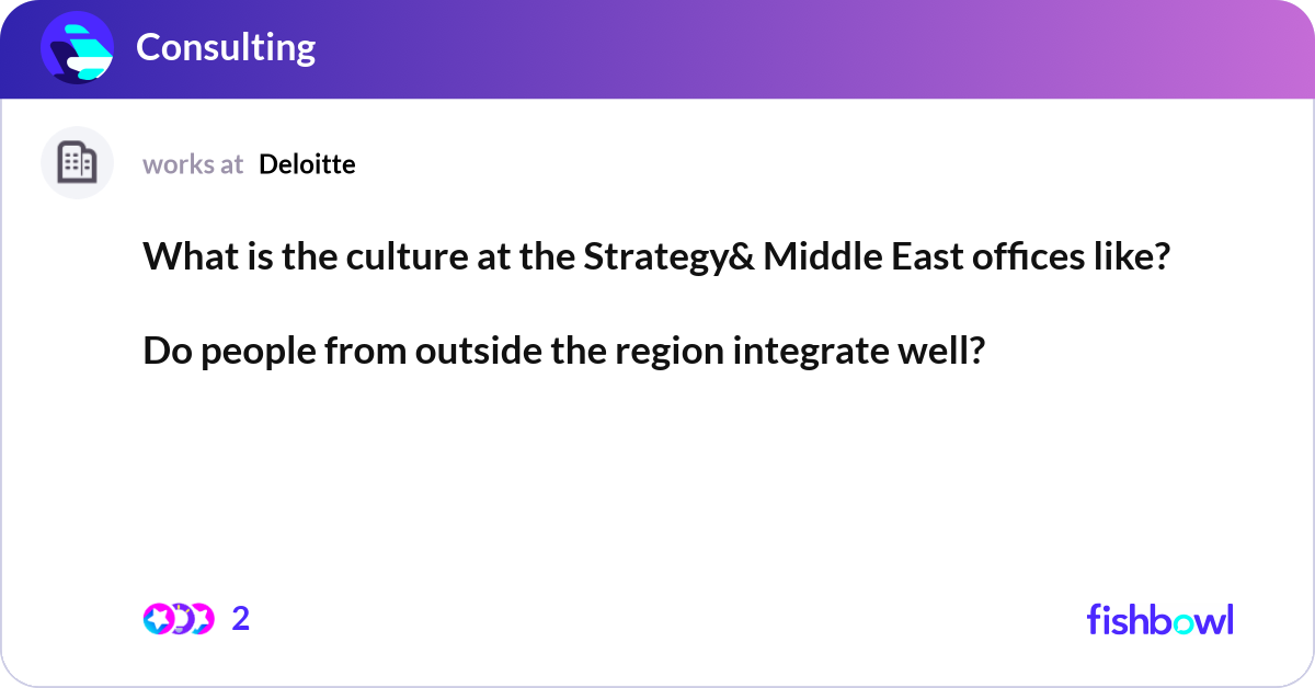 What is the culture at the Strategy& Middle East o... | Fishbowl