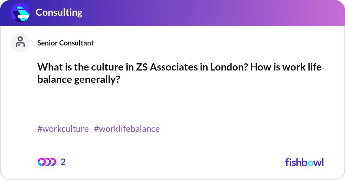 What is the culture in ZS Associates in London? Ho... | Fishbowl