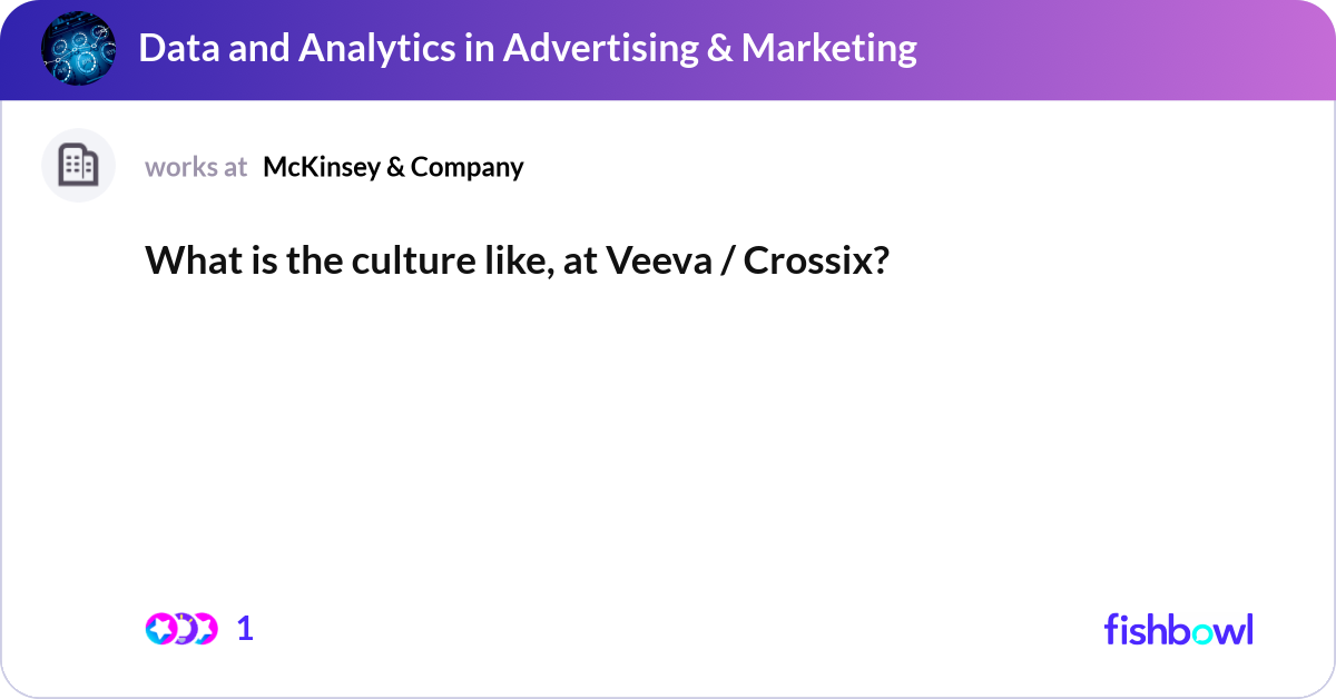 What is the culture like, at Veeva / Crossix? | Fishbowl