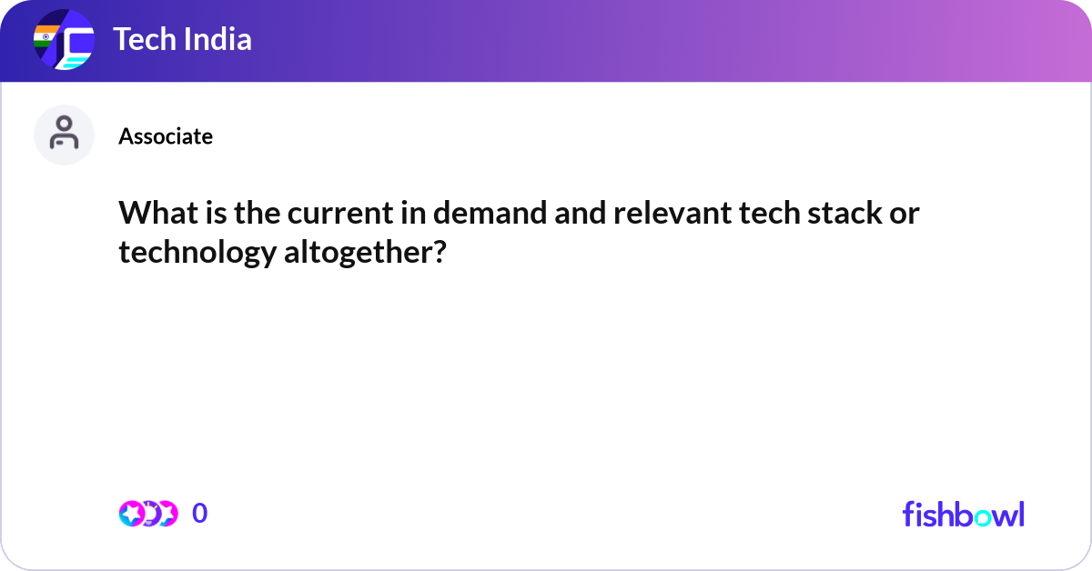 What is the current in demand and relevant tech st... | Fishbowl