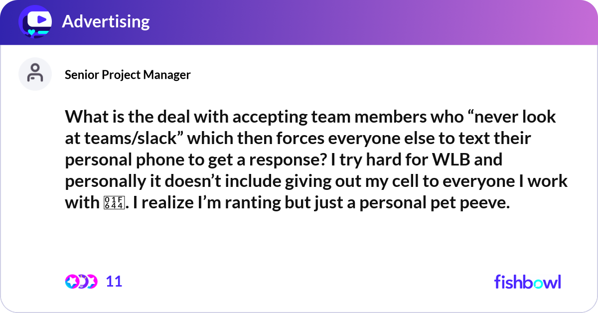What is the deal with accepting team members who “... | Fishbowl