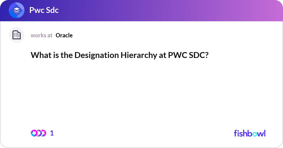 What is the Designation Hierarchy at PWC SDC? | Fishbowl