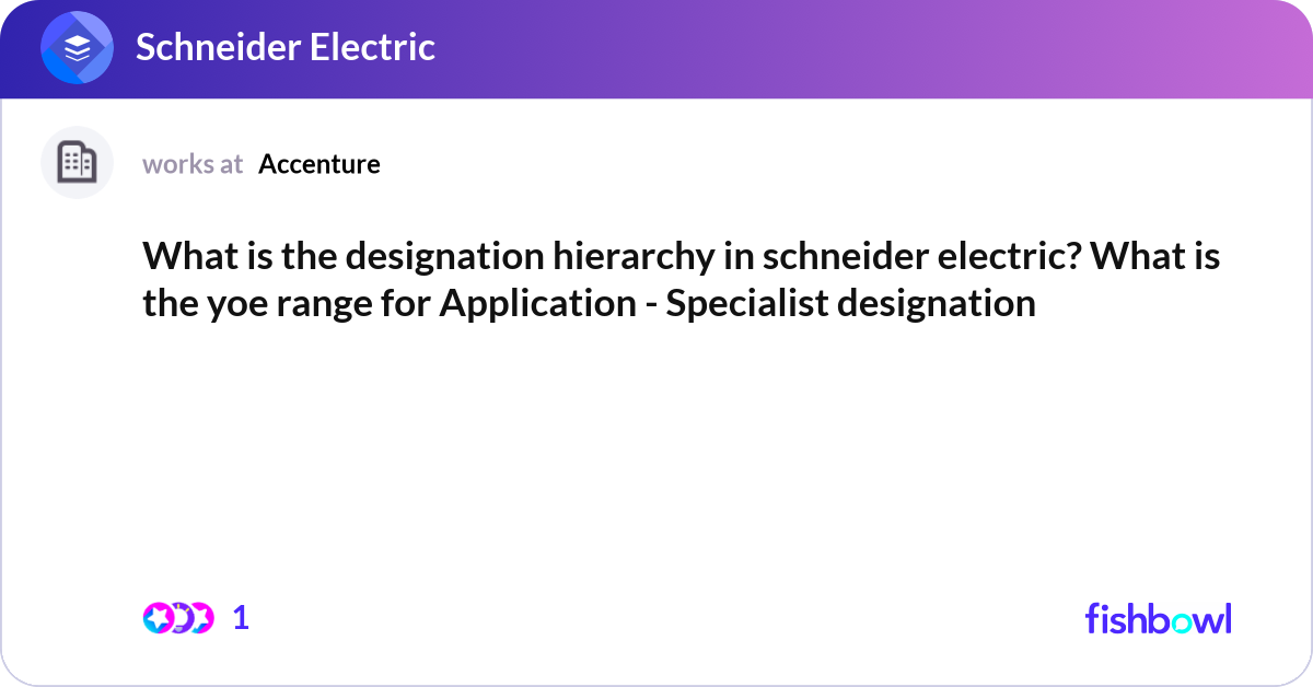 What is the designation hierarchy in schneider ele... | Fishbowl
