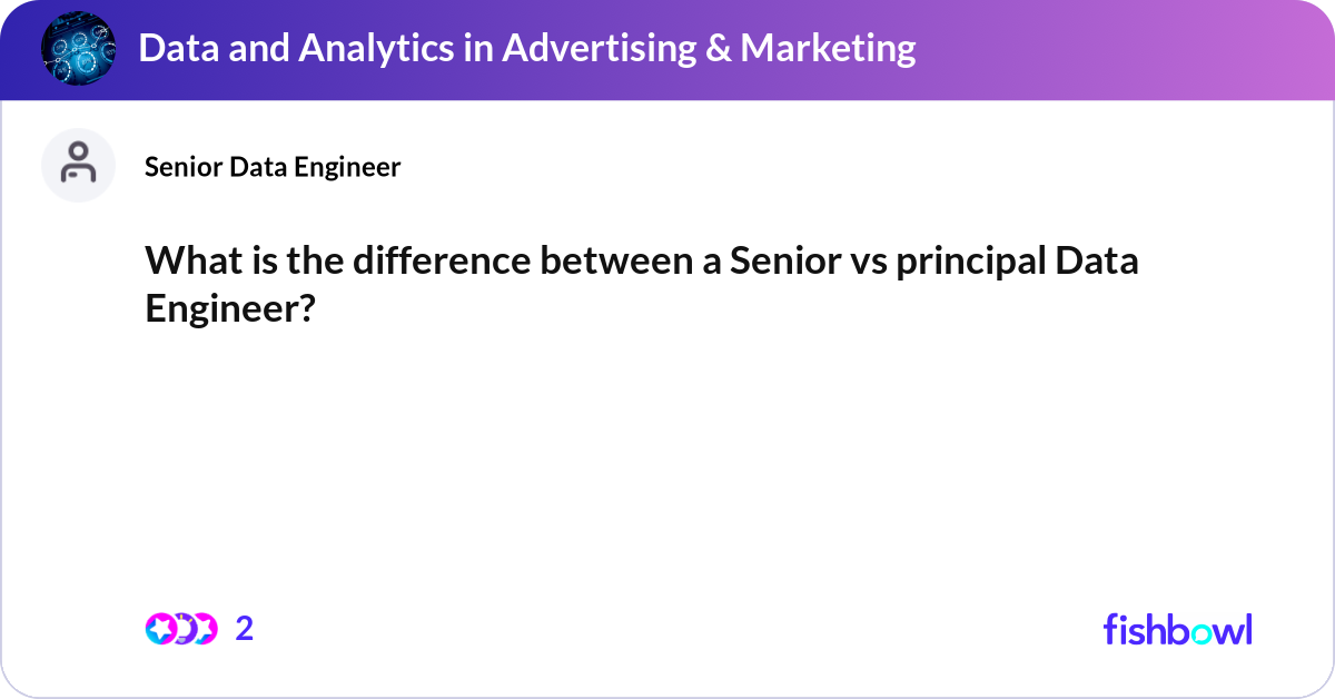 What is the difference between a Senior vs princip... | Fishbowl