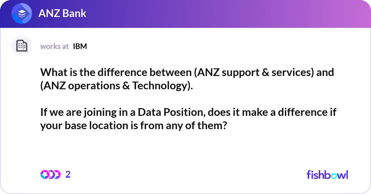 What is the difference between (ANZ support & serv... | Fishbowl