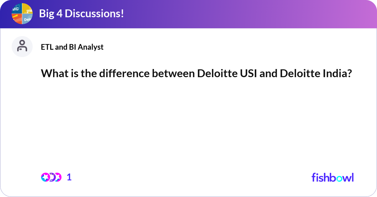 What is the difference between Deloitte USI and De... | Fishbowl