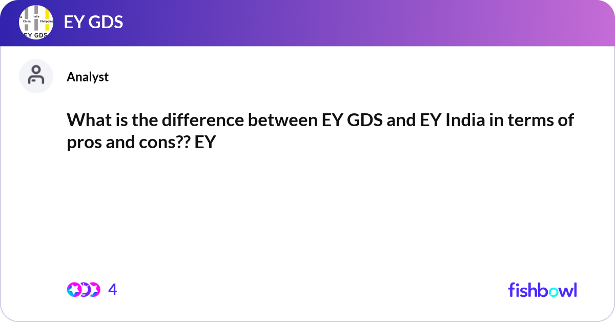 What is the difference between EY GDS and EY India... | Fishbowl