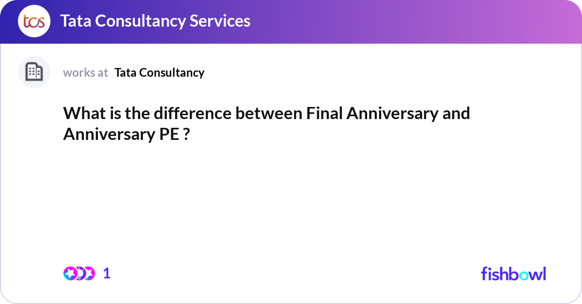 What is the difference between Final Anniversary a... | Fishbowl