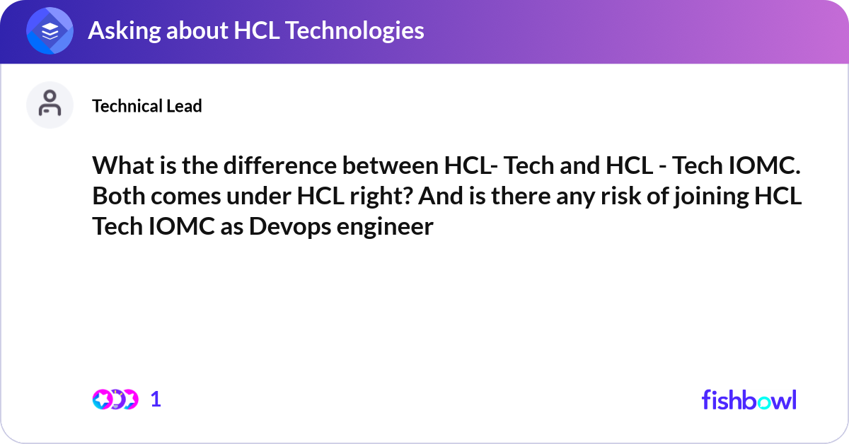 What is the difference between HCL- Tech and HCL -... | Fishbowl