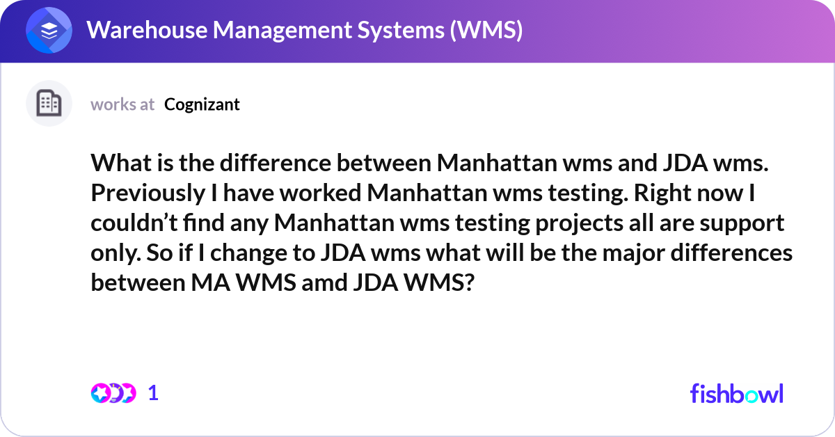 What is the difference between Manhattan wms and J... | Fishbowl