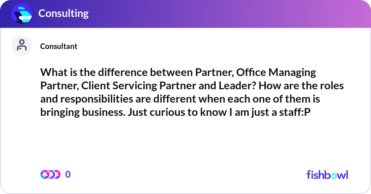 What is the difference between Partner, Office Man... | Fishbowl