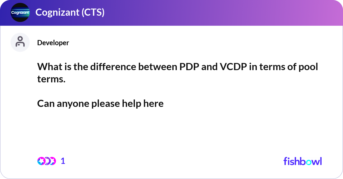 What is the difference between PDP and VCDP in ter... | Fishbowl