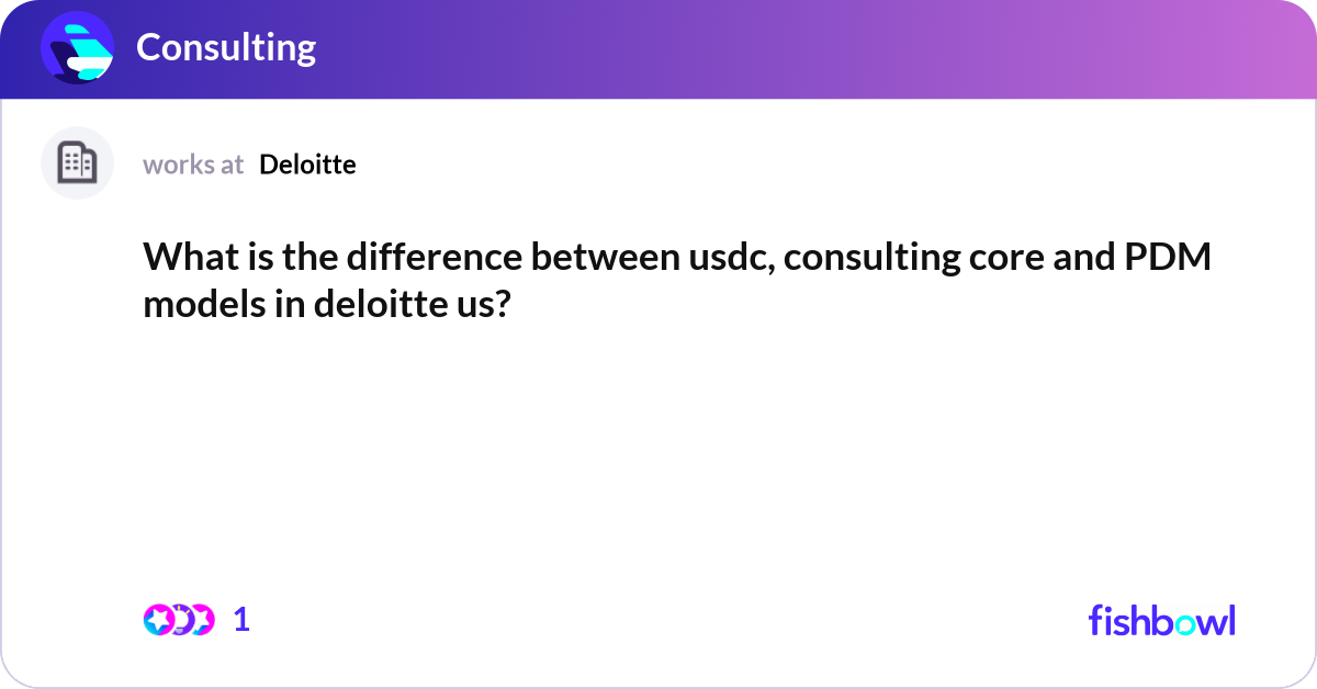 What is the difference between usdc, consulting co... | Fishbowl