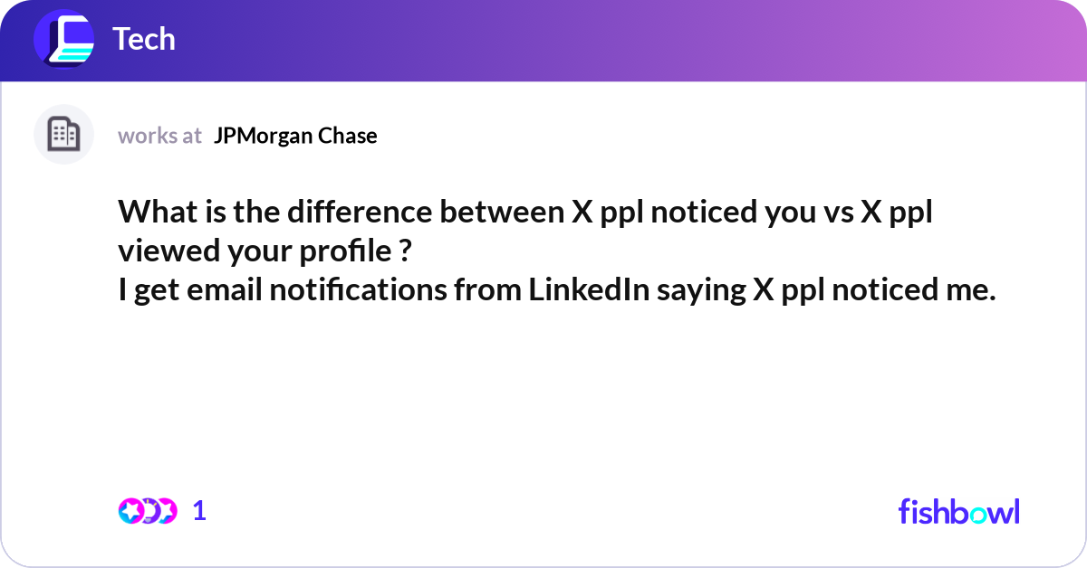 What is the difference between X ppl noticed you v... | Fishbowl