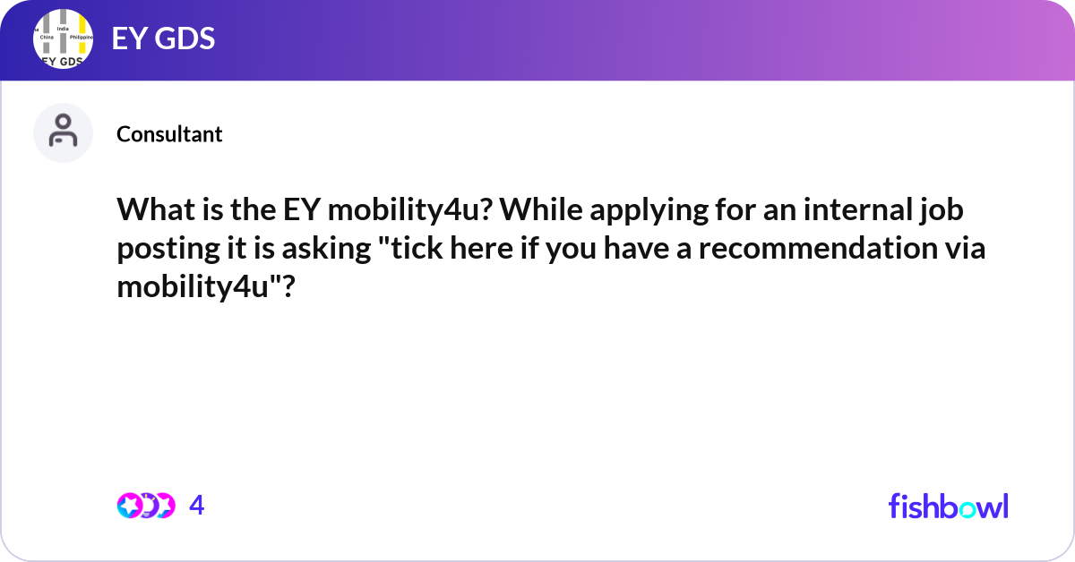What is the EY mobility4u? While applying for an i... | Fishbowl