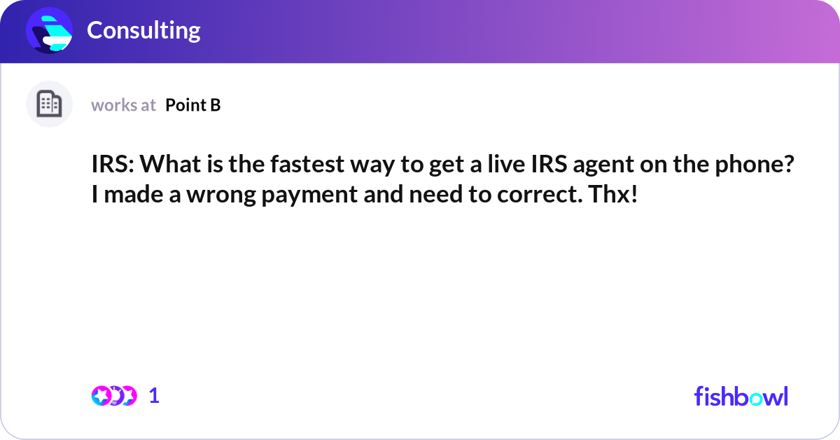 IRS: What is the fastest way to get a live IRS age... | Fishbowl