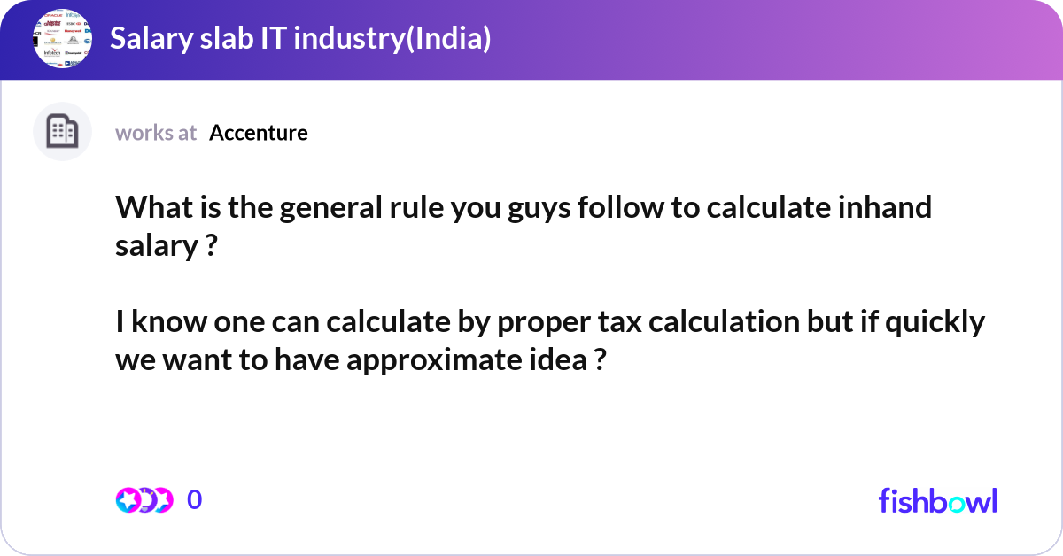 What is the general rule you guys follow to calcul... | Fishbowl